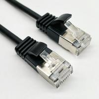 China 0.5m - 20m Black RJ45 Ethernet Cable Round Cat7 Patch Cable Customized for sale