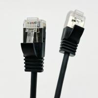 China 0.5m - 20m Black RJ45 Ethernet Cable Round Cat7 Patch Cable Customized for sale