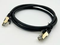 China 0.5m - 20m Black RJ45 Ethernet Cable Round Cat7 Patch Cable Customized for sale