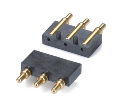 China 2.5mm Pitch Brass C6801 3 Pin SMT Type Male header Pogo Pin Connector black plastic for sale