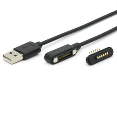 Cina 2 pin Magnetico Pogo Pin Connector Cable To Usb Tipo A M Cavo bianco in vendita