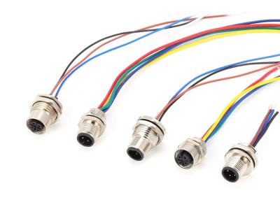 China M12 Series Circular Connector Male Plug 5pin rear screw Panel mounting M16*1.5 PG9 for sale