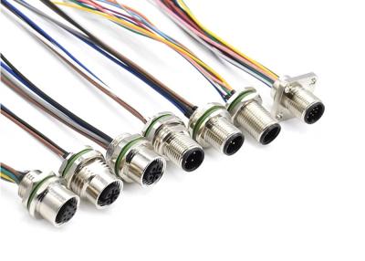 中国 M12シリーズ 円形ワイヤ接続ソケット 12ピン 後部スクリューパネルのマウント 販売のため