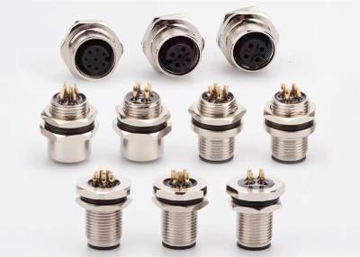 中国 M12シリーズ 円形ワイヤ接続ソケット 12ピン 後部スクリューパネルのマウント 販売のため