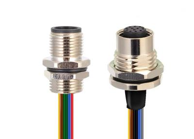 中国 M12シリーズ 円形ワイヤ接続ソケット 12ピン 後部スクリューパネルのマウント 販売のため