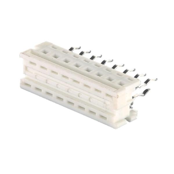 1.27mm Pitch White IDC Connector 4 6 8 10 20 24 Pin Flat Cable Connector