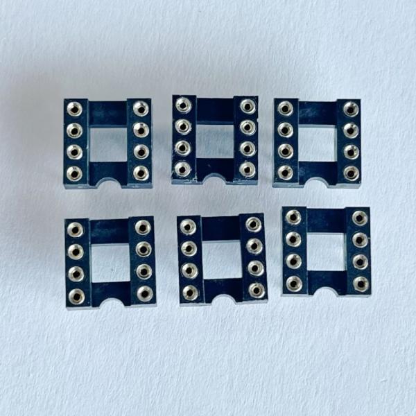 2.54mm 8 핀 IC 소켓 커넥터 여성 직선 핀 헤더 PBT 단열 재료 검은색