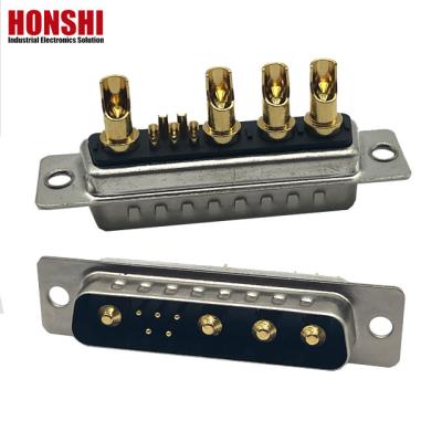 China 9w4 Comunicação por fio de solda D Subconector Revestido de ouro macho de alta corrente mista 5+4 núcleo à venda