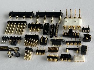 China Conector de encaixe Pogo Pin SMT 4 pinos 10 pinos 12 pinos com contato carregado por mola, alta durabilidade e resistência à névoa salina à venda
