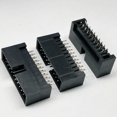 China 2.54mm Box Header Connector 6 8 10 20 30 40 64 Pin Straight Dip Type DC3 for sale