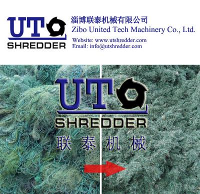 China two engins shredder, plastic fishing net crusher, plastic recycling machine -high efficiency & low noise - United Tech for sale
