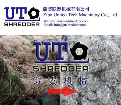 China full anutomatic fishing net shredder, plastic fishing net crusher, plastic recycling machine - double shaft shredder for sale