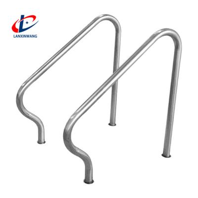 China Overflow Pools Custom Metal Tube Bending Handrails with Cross Grating for sale