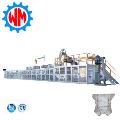 China High Speed Full Servo Baby Diaper Making Machine PLC-besturing met lagere energie for sale