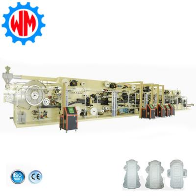 China Full-Servo Automatic Lady Sanitary Napkin Raw Material Complete Productie Lijn maken Machine Te koop