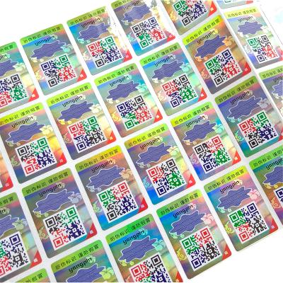 China Custom logo High Security Premium Laser Anti-Anti-ounterfeiting Labels Stickers for Cosmetics for sale