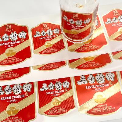 China Custom Personalized Wine Bottle Labels Roll Beer Waterproof Oilproof Gold Stamp Sticker Logo for sale