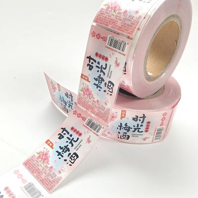 China Custom Waterproof Adhesive Vinyl Roll BOPP Label Sticker Die Cut Silkscreen Printing for Beverage Bottle Packaging for sale
