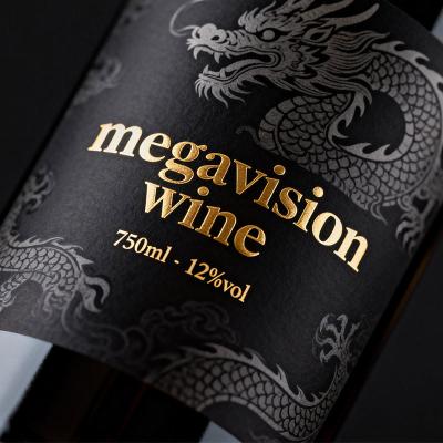 China Gold Stamping Geometric Whisky Custom Label Hot Foil Stamping Customizable Patterns Sticker Shape a Luxurious Packaging Labels for sale