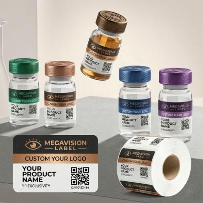 China Custom Wholesale Bopp Waterproof 3Ml 5Ml 10Ml Vial Glass Bottles Sticker Packaging Labels for sale