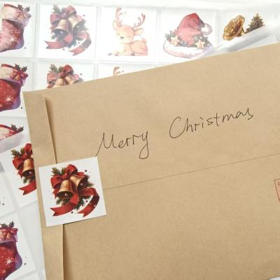 China Customized Elegant Adhesive Christmas Gift Labels for Corporate Holiday Presents for sale