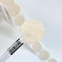 China Custom Round Embossed Logo Texture Paper Label Sticker Roll for sale