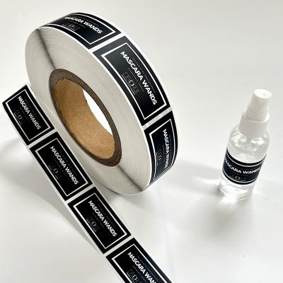 China Custom Rectangle Size Printed Black Waterproof Face Serum Lip Oil Roll 10ml Vinyl Material Private Label Minimum Order 500pcs for sale