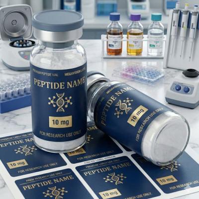 China High Quality Custom 3ml 10ml Durable Adhesive Laminate Peptide Vial Bottle Labels Custom Premium Packaging Sticker Labels for sale