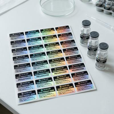 China Customized OEM 5ml 10ml Small Glass Vial Labels Strong Adhesive Waterproof Sticker for Cosmetic Powder Packaging for sale