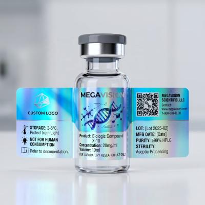 China New Design Self Adhesive Custom Peptide Vial Label 3ml 10ml Waterproof Logo Sticker Roll for sale
