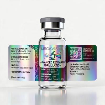 China Personalized Custom Multi Color Peptide Vial Labels for 2ml 3ml 10ml Glass Bottle Waterproof Sticker for sale