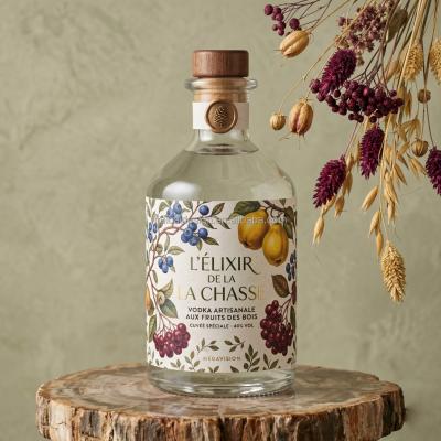 China Custom Alcohol Bottle Labels for Whiskey Vodka Red Wine Champagne Gin Matte Texture Paper Gold Stamping Printing for sale