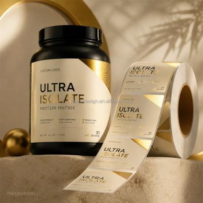 China Custom Whey Protein Labels for Powder Containers and Sports Supplement Plastic Bottle Packaging for sale