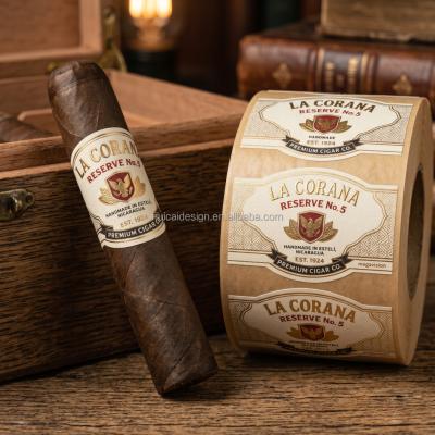 China Custom Logo Cigar Band Labels Luxury Paper Cigar Rings for Boutique Cigar Brands for sale