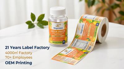 China Wholesale Custom Supplement Labels for Protein Powder Vitamin Gummies and Herbal Products for sale