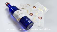 Custom Size and Shape Hot Gold Texture Waterproof Wine Label for Premium Packaging