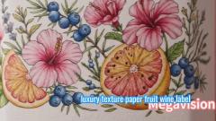 luxury texture paper fruit wine label 02