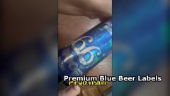 hot stamping blue beer label