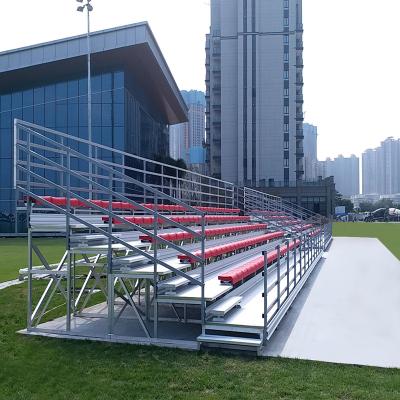 China Outdoor sports court bench seating portable easy movable aluminum bleachers for sale