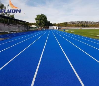 China 400m IAAF international standard synthetic rubber pu athletic track with full pour running track for sale