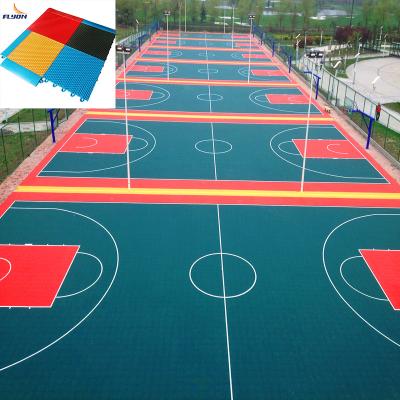 China Modular Plastic Interlocking Backyard Basketball Court Flooring Sports Flooring For School Use for sale
