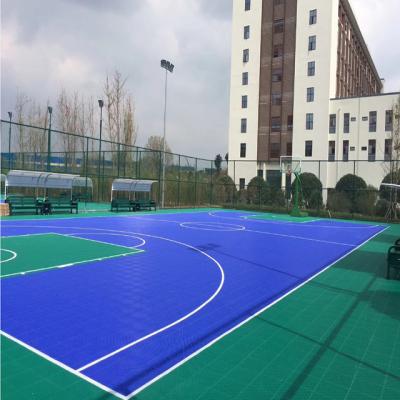 China Modular Plastic Interlocking Flooring Basketball Court Tiles for Indoor and Outdoor use for sale