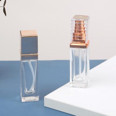 China Sealing Type Luxury Frosted Thick Bottom Square 1oz 30ml 50ml Clear Glass Perfume Bottle with Customized Accepted Logo for sale