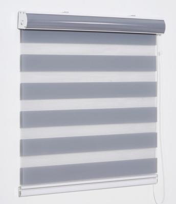 China manual vision blinds dual sheer shades grey color zebra blinds for sale