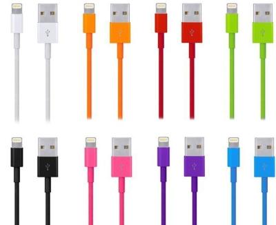 China high quality Lightning 8pin cord with Aluminium Alloy Plug and noodle flat Jelly wire shape design for sale