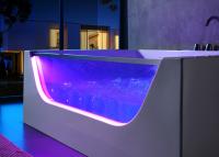 China 2 Person Front LED Glass Corner Bathtub With Massage Function for sale