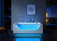 China 2 Person Front LED Glass Corner Bathtub With Massage Function for sale