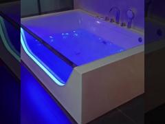 2 personen voor LED glazen hoek badkuip met massagefunctie