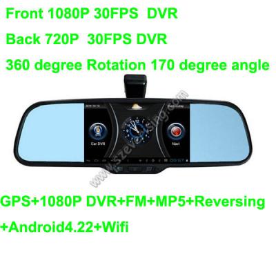 China 5-дюймовый зеркало заднего вида с Wifi HD DVR Dual и GPS MP5 for sale