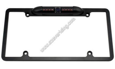 China Wide Angle Car License Plate Frame Mount Rear View Backup Camera 8 IR LED Rear View Camera with Parking Lines for sale